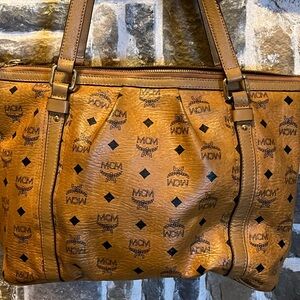 MCM | Bags | Mcm Tote Signature Logo Shoulder Bag | Poshmark